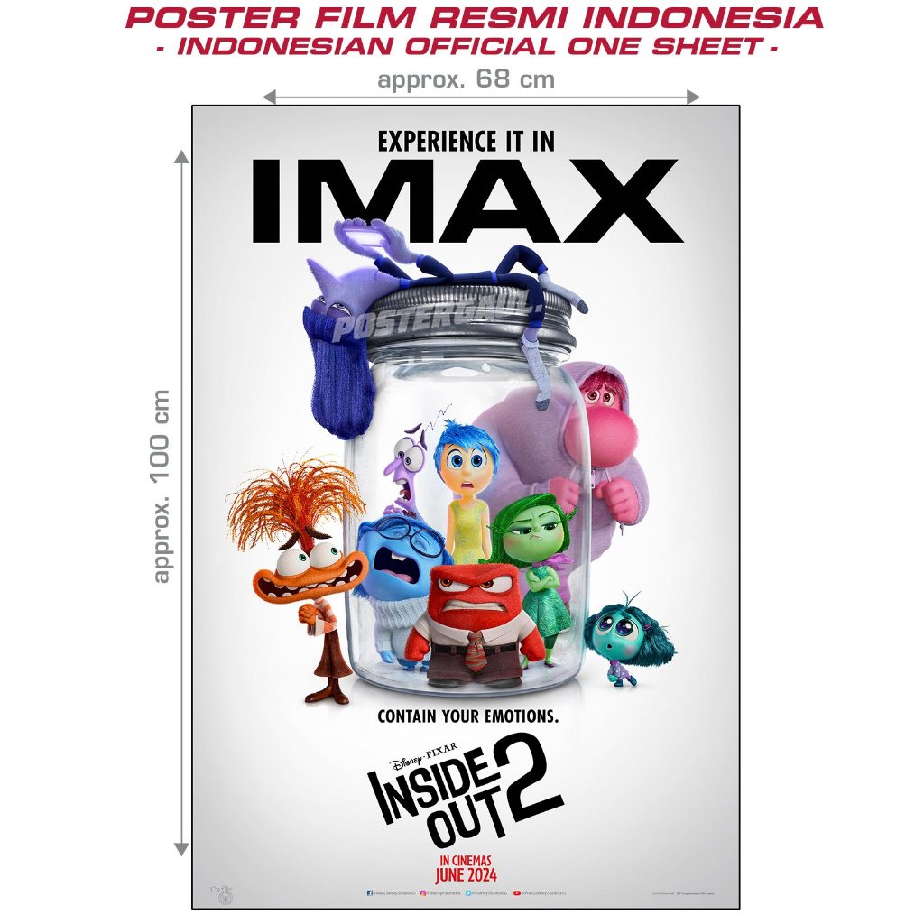 Jual Poster Film Inside Out 2 Original Indonesian Imax One Sheet