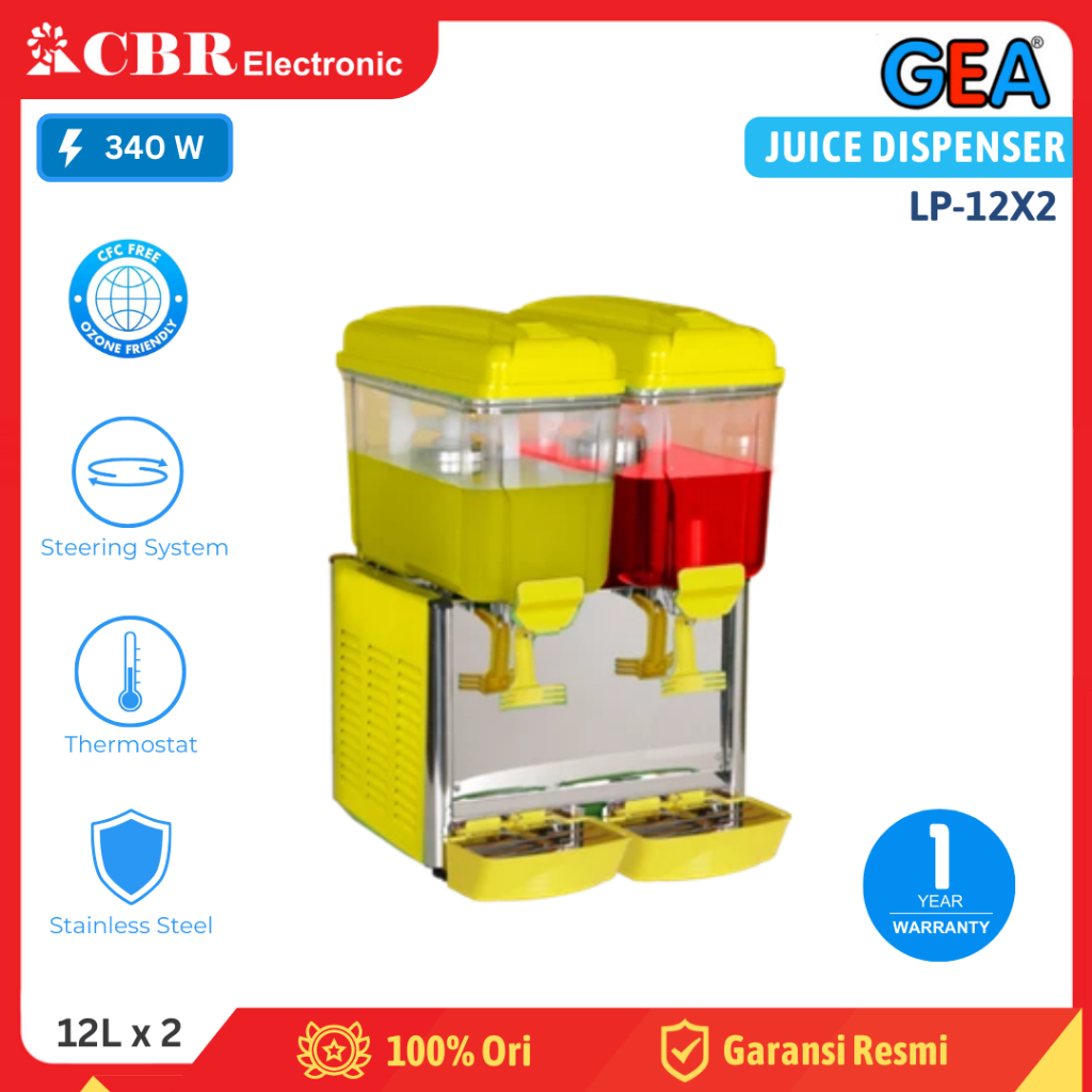 Jual Juice Dispenser GEA LP-12X2 / Jus 2 Tabung 12L / Steering System ...