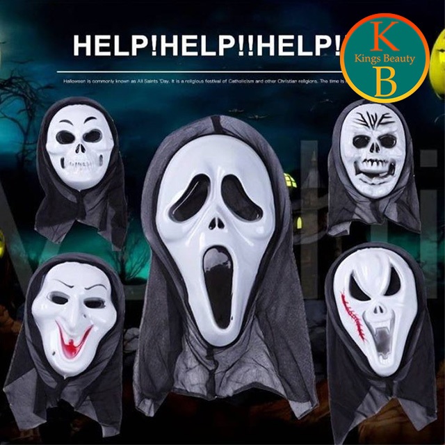 Jual Topeng Halloween Scream Kostum Hantu Seram Halloween Scary Mask ...