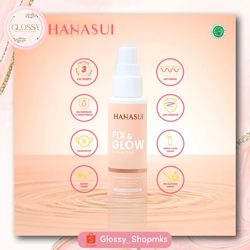 Jual HANASUI Fix & Glow Setting Spray Original 60ml | Shopee Indonesia