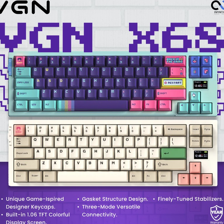 Jual VGN x Subor X68 / X-68 Hotswap Gasket Wireless 65% Mechanical ...