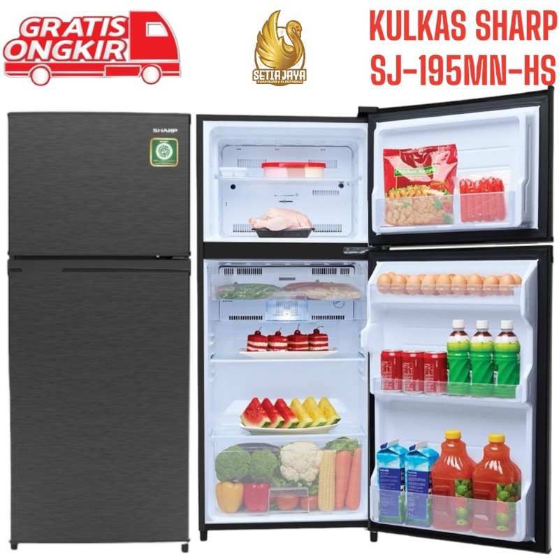 Jual SHARP KULKAS 2 PINTU SJ195MNHS / KULKAS 2 PINTU SHARP SJ195MNHS ...