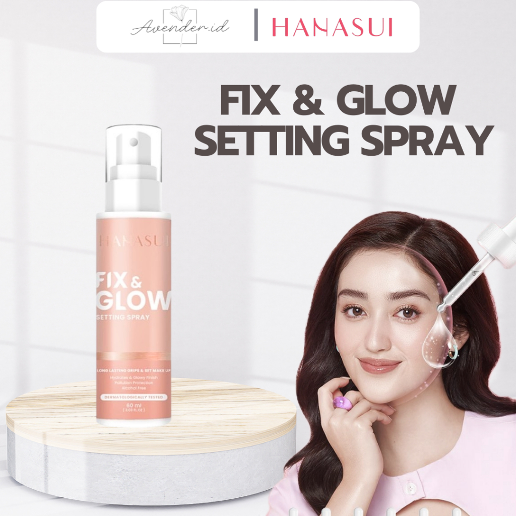 Jual (GET 1 GIFT) HANASUI FIX & GLOW Setting Spray make up tahan lama glowing, matte, kunci ...