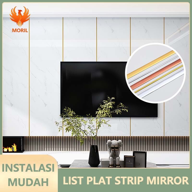 Jual WALL STICKER PANJANG 3 METER / LIST PLAT STRIP MIRROR / LIST PLAT ...
