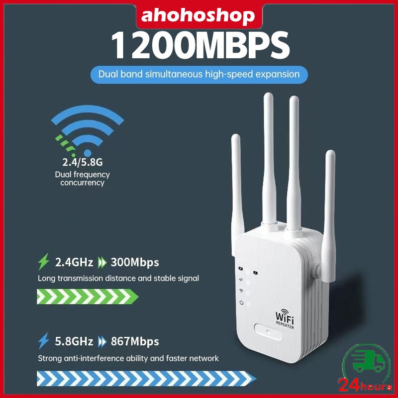 Jual WIFI Repeater 300M Wireless Penguat Sinyal 5G Amplifier Signal Booster 4 Antenna Wifi Range ...