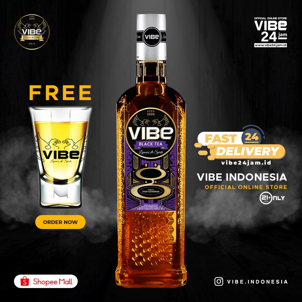 Jual Vibe Black Tea 700 ML + free Sloky | Shopee Indonesia