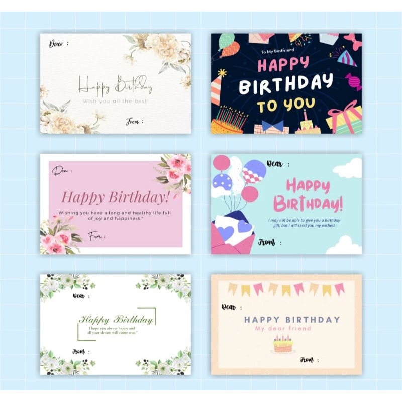 Jual Kartu Ucapan HAPPY BIRTHDAY Greeting Card Aesthetic | Shopee Indonesia