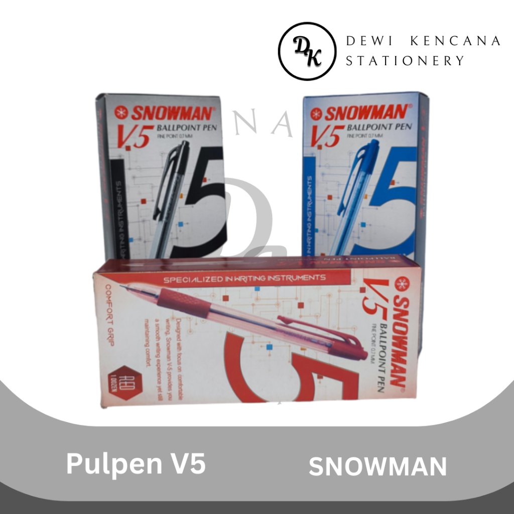 Jual Pulpen SNOWMAN V5 0.7 Retractable Ballpoint Fine Point Pen ...