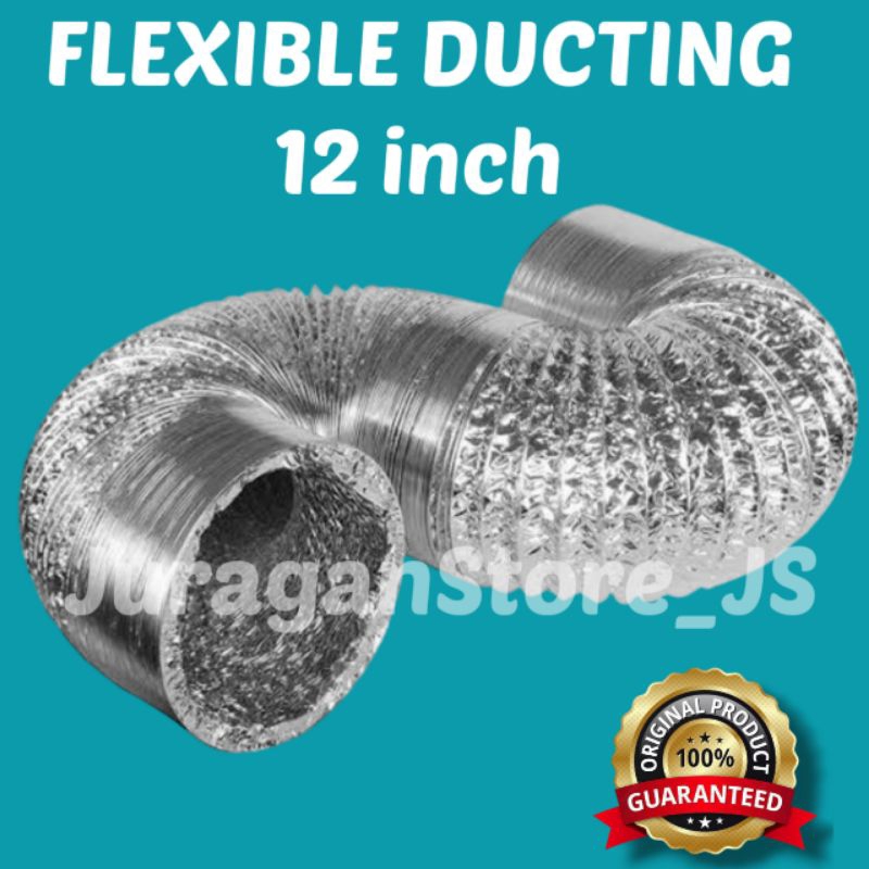 Jual flexible alumunium ducting 12 inch (30cm) panjang 5 Meter/pipa ...