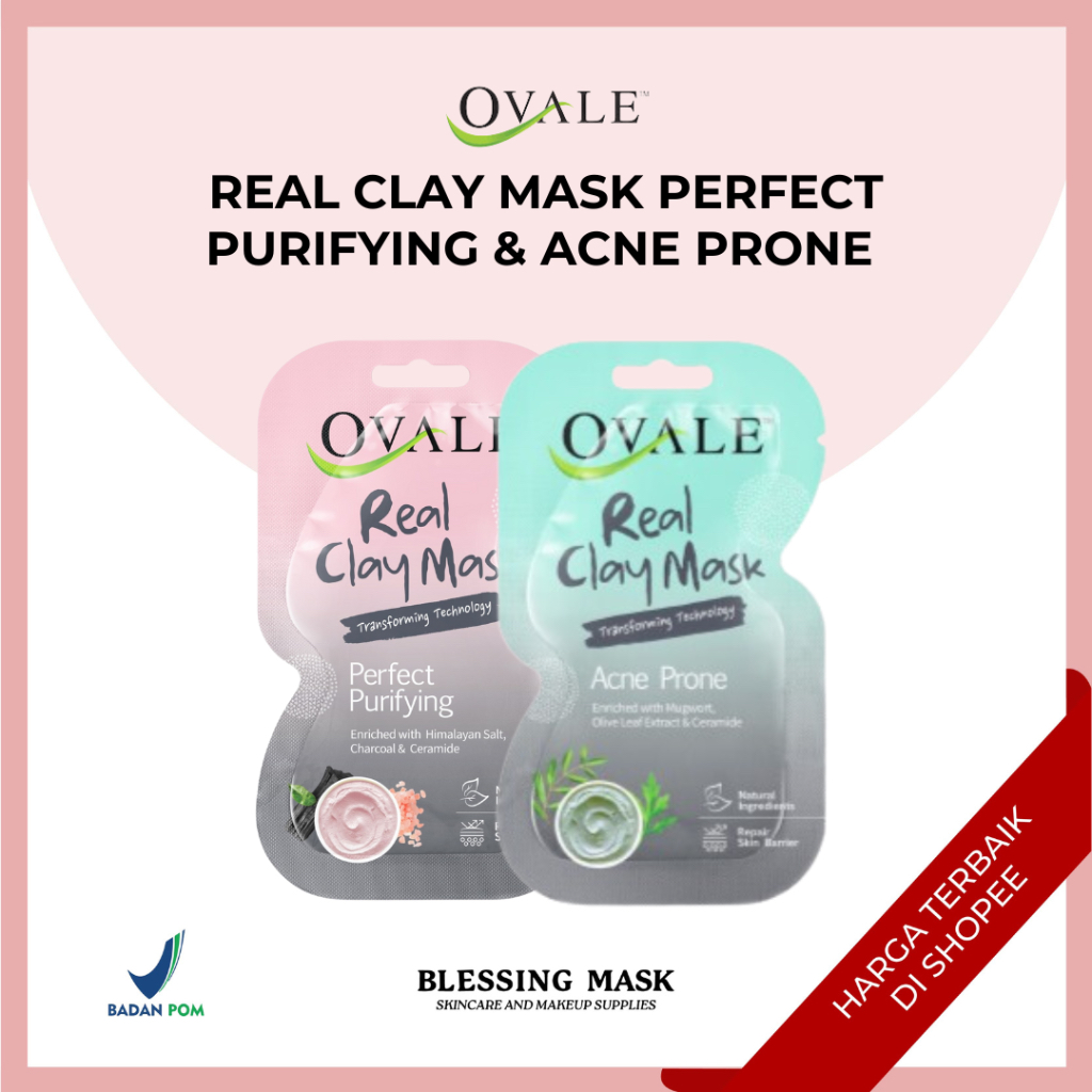 Jual Ovale Real Clay Mask Perfect Purifying 10g | Acne Prone 10g ...