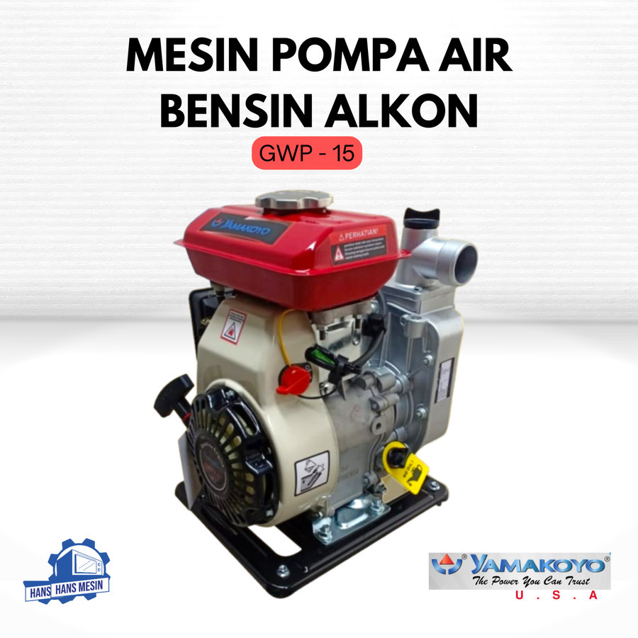 Jual MESIN POMPA AIR BENSIN ALKON 1.5 INCH YAMAKOYO GWP-15 / WATER PUMP TERBAIK | Shopee Indonesia