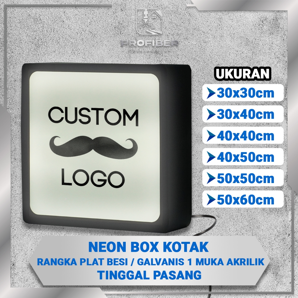 Jual Neon Box Kotak 1 Muka Rangka Plat Besi dan Galvanis By Profiber ...