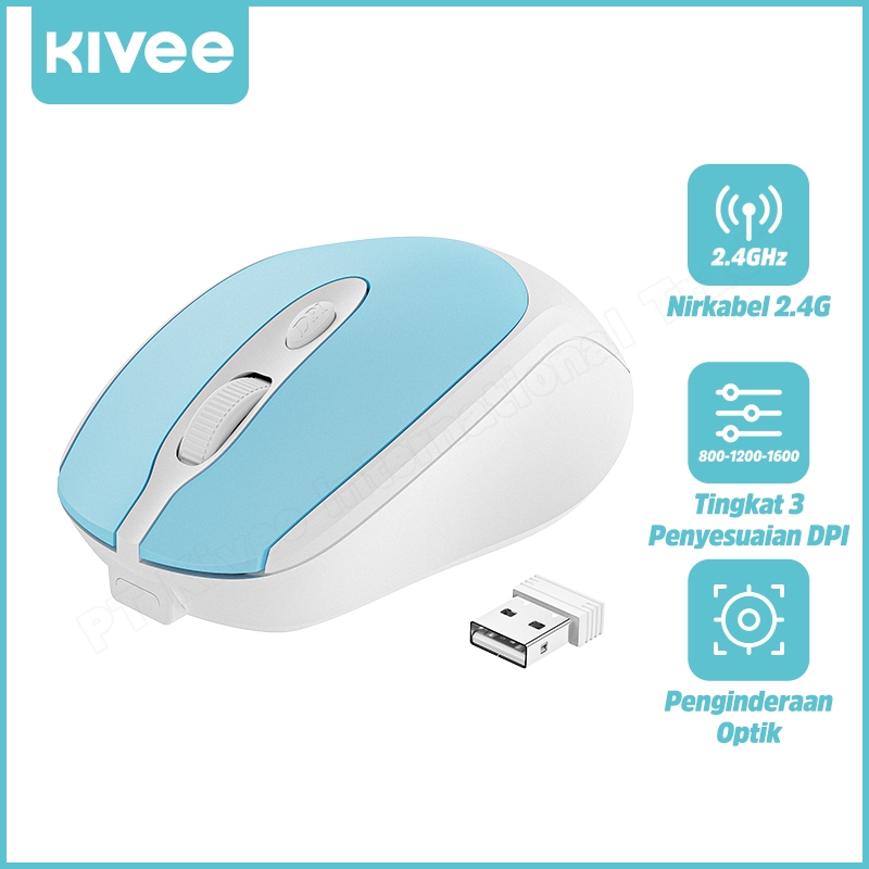 Jual KIVEE Mouse Wireless Mini portabel murah 2.4GHz with Penerima USB ...
