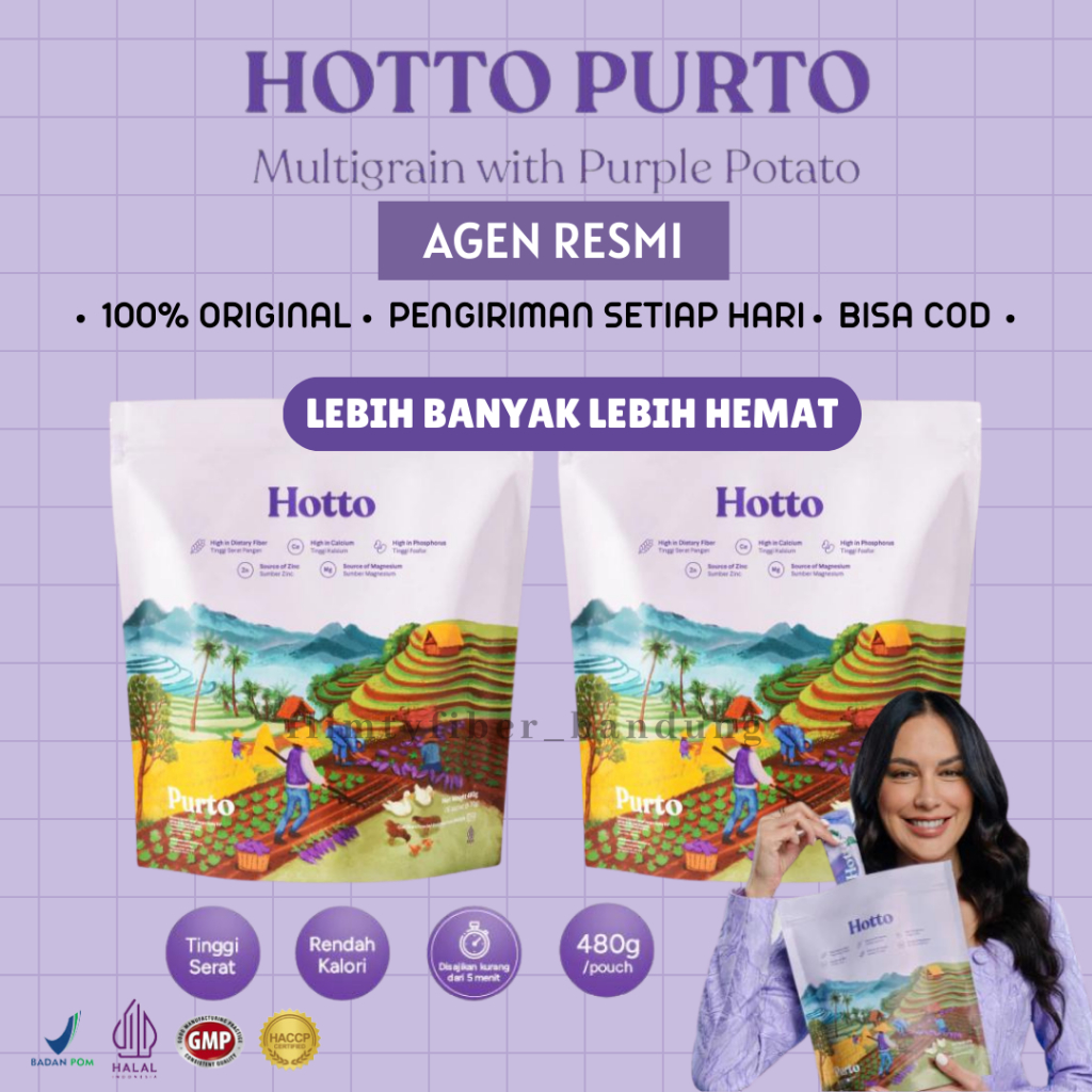 Jual Hotto Purto 1 Pouch | 2 Pouch Multigrain With Purple Potato ...