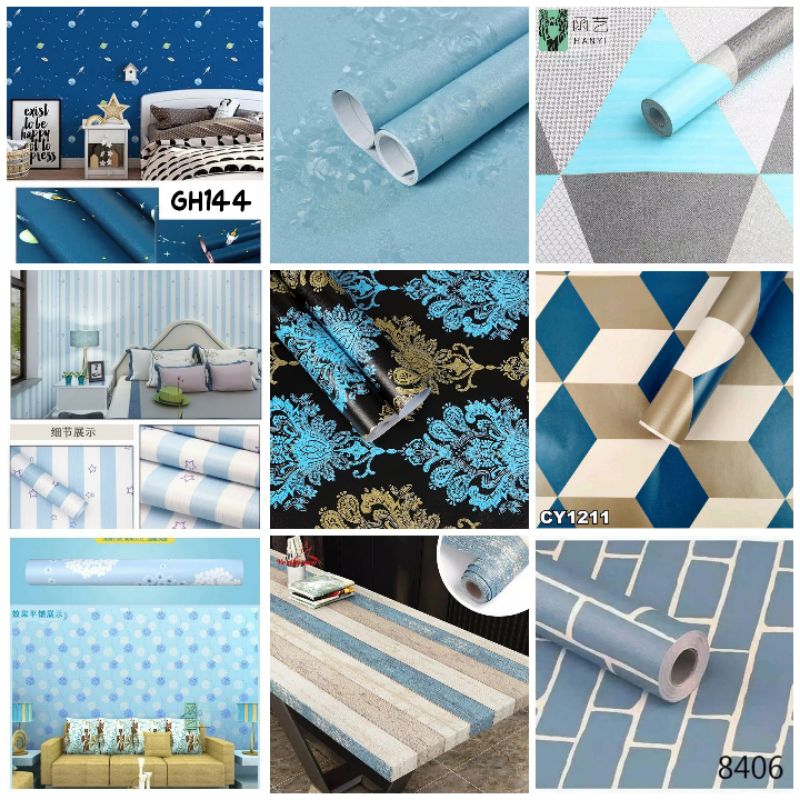 Jual Wallpaper Dinding Biru Wallpaper Dinding Motif Biru Wallpaper ...