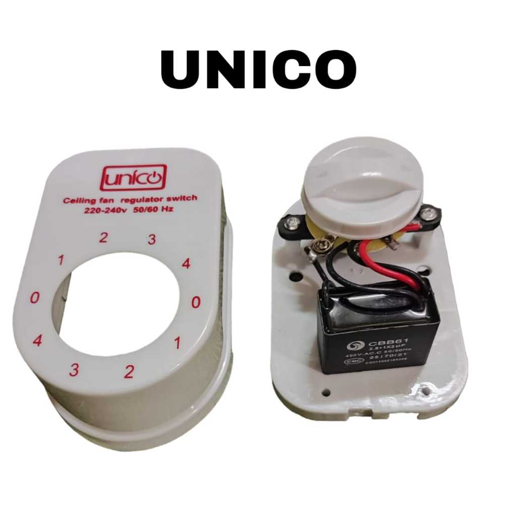 Jual REGULATOR SWITCH/SAKLAR KIPAS ANGIN 2;5UF 4 SPEED UNICO KCMC-004B ...