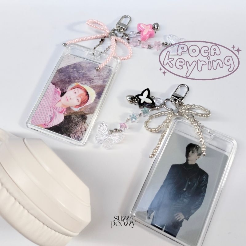 Jual ribbon poca keyring ㅡ Sun&Peony photocard holder pc keychain charm ...