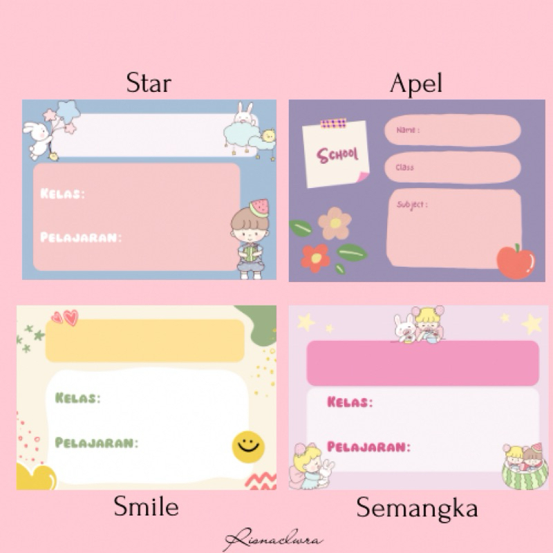 Jual Isi 20 pcs/ Stiker mata pelajaran/ Label mata pelajaran/ Label ...
