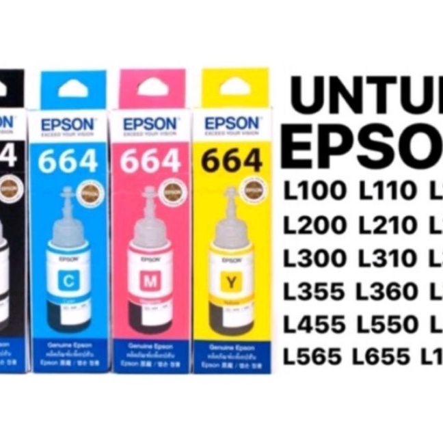 Jual Khusus Paket 1 Set Tinta Epson 664 Original Untuk Epson L Series ...