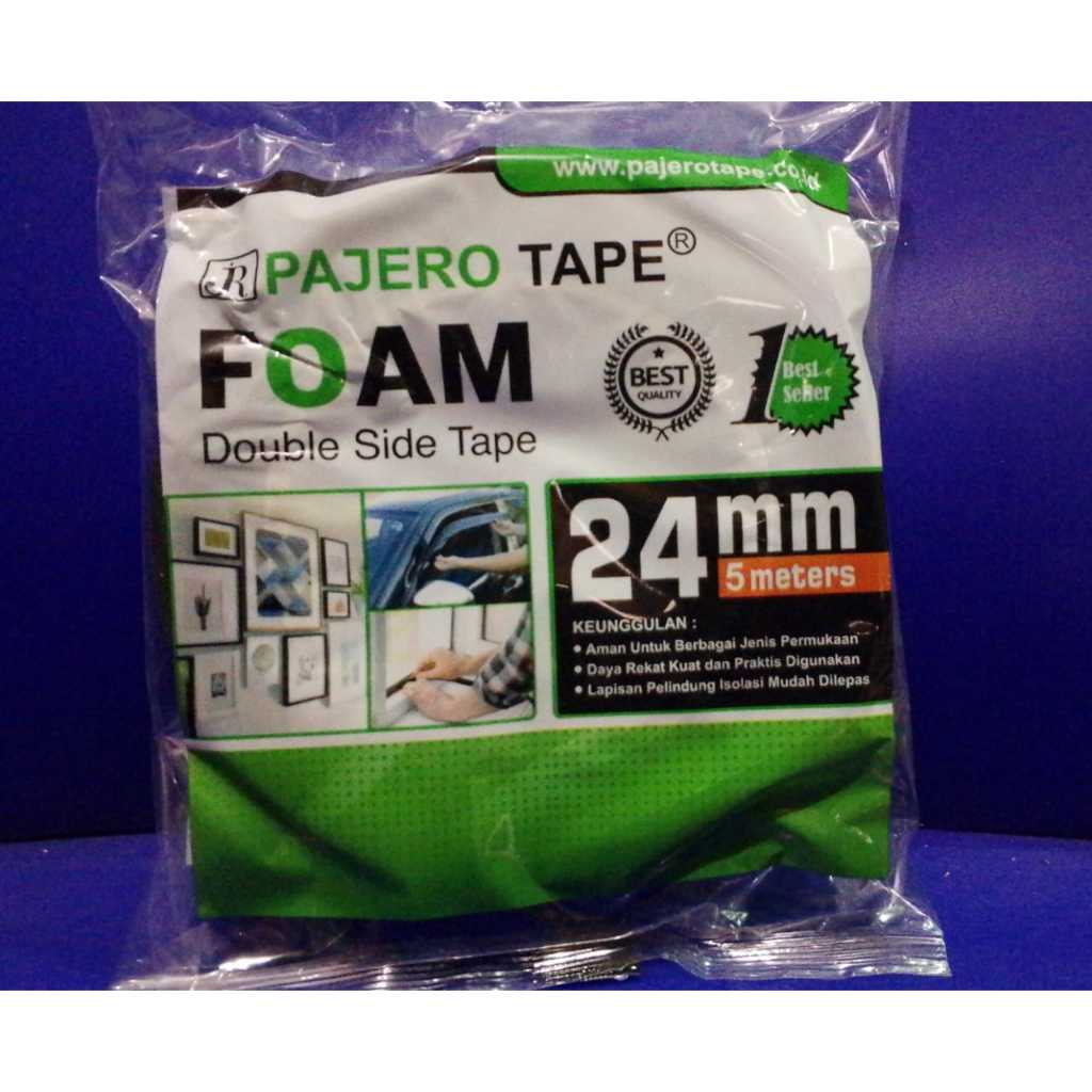 Jual ISOLASI DOUBLE TAPE FOAM PAJERO BUSA 1 INCH 24 MM 5 METER | Shopee Indonesia