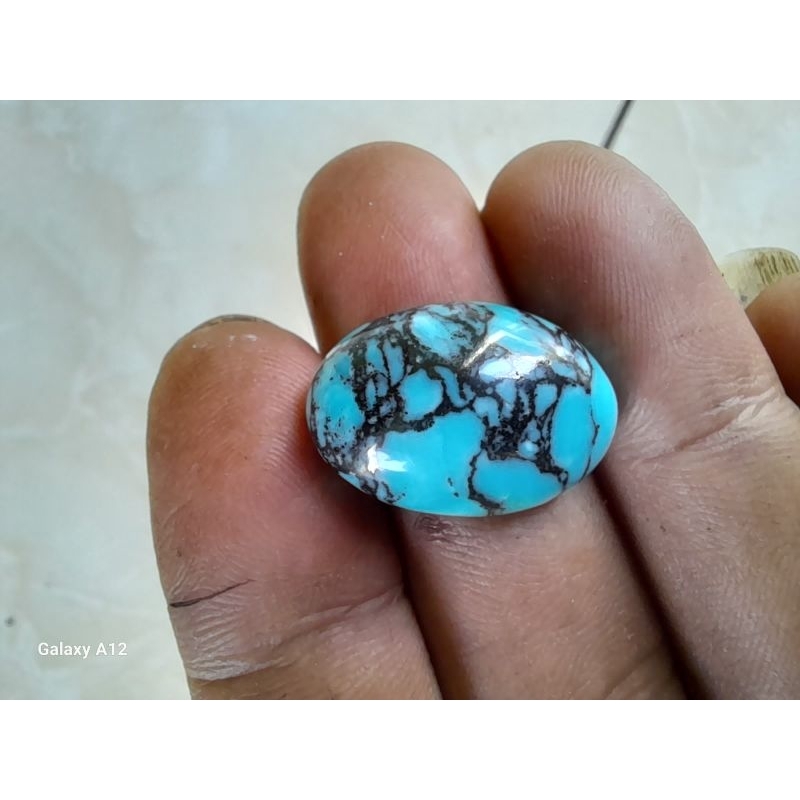 Jual batu akik pirus biru garis hitam obsi harga per pcs | Shopee Indonesia