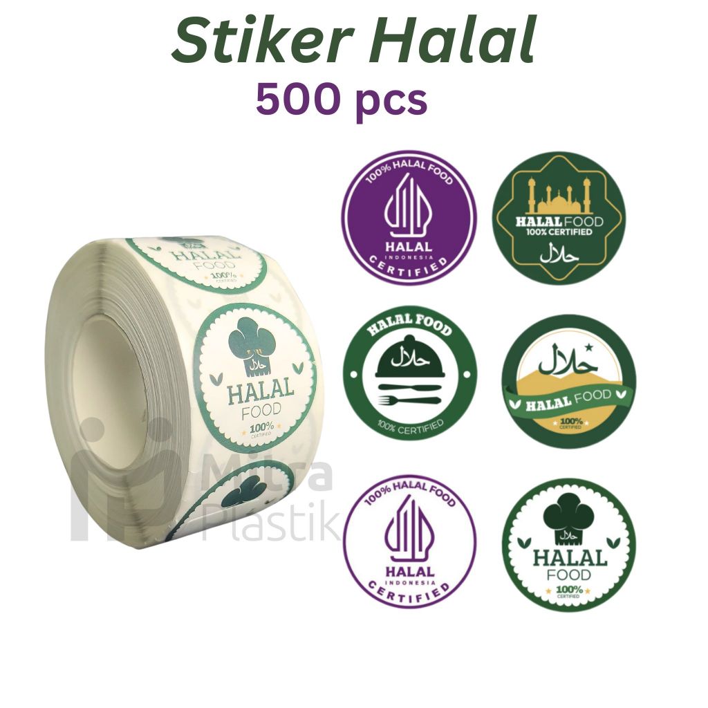 Jual Stiker Label Halal Sticker Roll (500 Pcs) Ucapan Bulat Stiker ...
