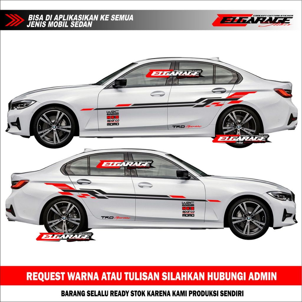 Jual Stiker mobil sedan stiker list body samping mobil sedan vios camry ...