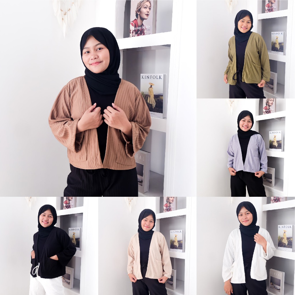 Jual Outer Outerwear Cardigan Wanita Crop Cute Kekinian Korean Style Hijabers | Shopee Indonesia