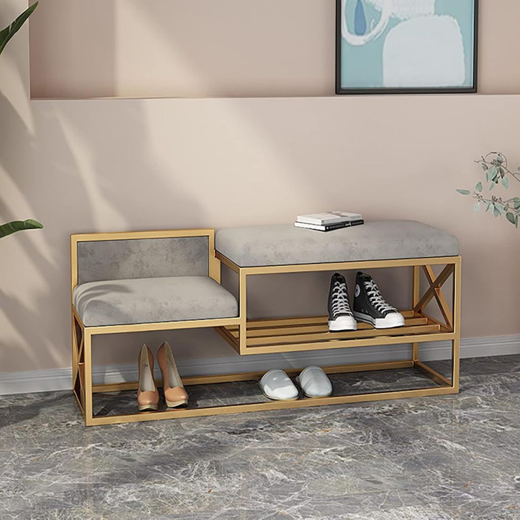 Jual Sofa Bench Rak Sepatu Besi | Sofa Bench Besi Sepatu Sandal ...