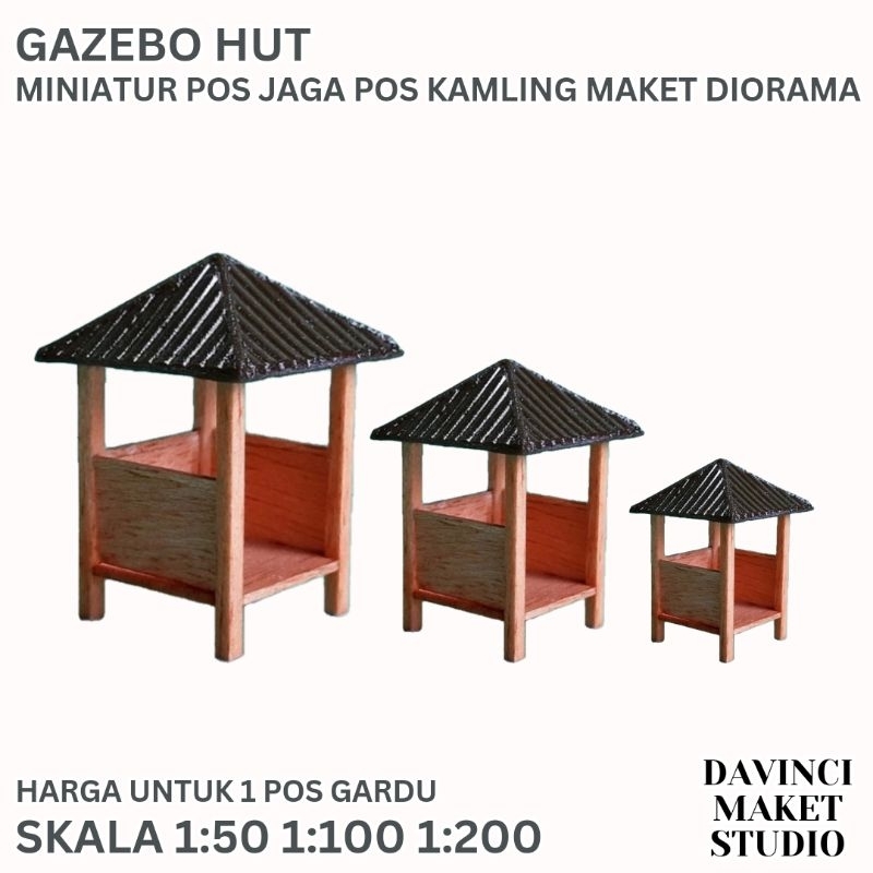 Jual Miniatur Maket Pos Kamling Gazebo Gardu Jaga Gubuk - Hut Miniature ...