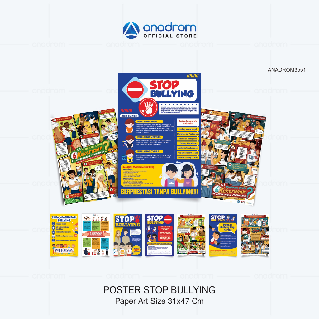 Jual Poster Stop Bullying | Poster Pencegahan Kekerasan dalam Lingkungan Sekolah | Poster ...