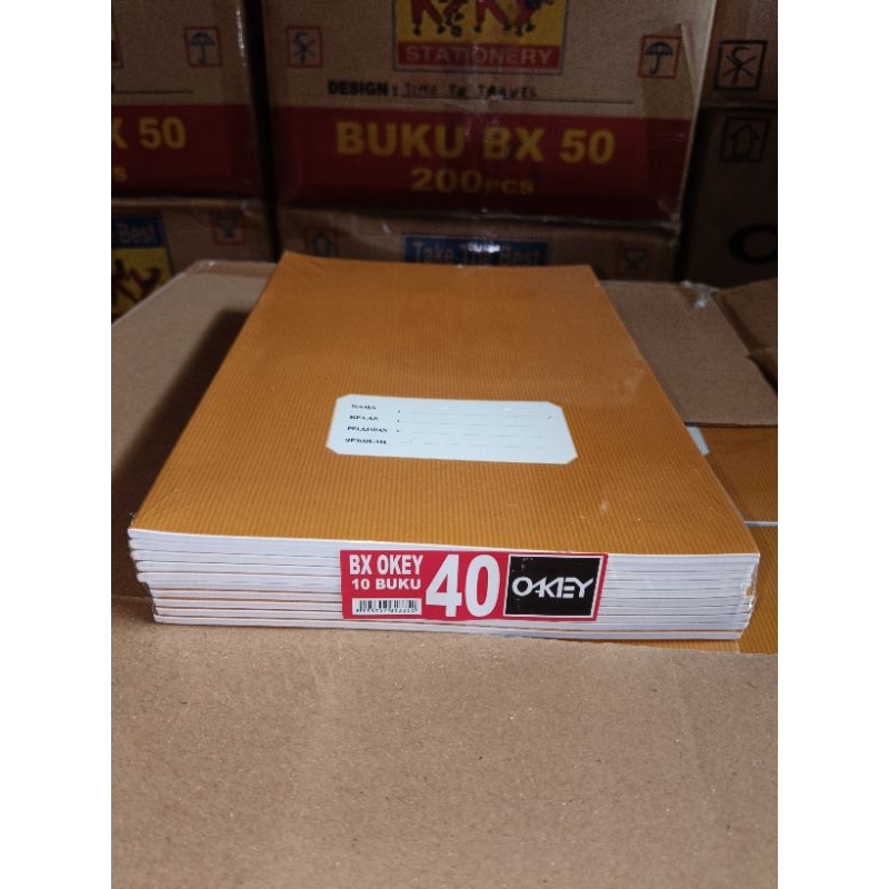 Jual Buku Tulis Panjang/Boxy OKEY Kraft isi 40 Lembar(10Pcs) | Shopee ...