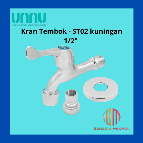 Jual Sanitary UNNU Kran Tembok - ST02 kuningan 1/2" | Shopee Indonesia