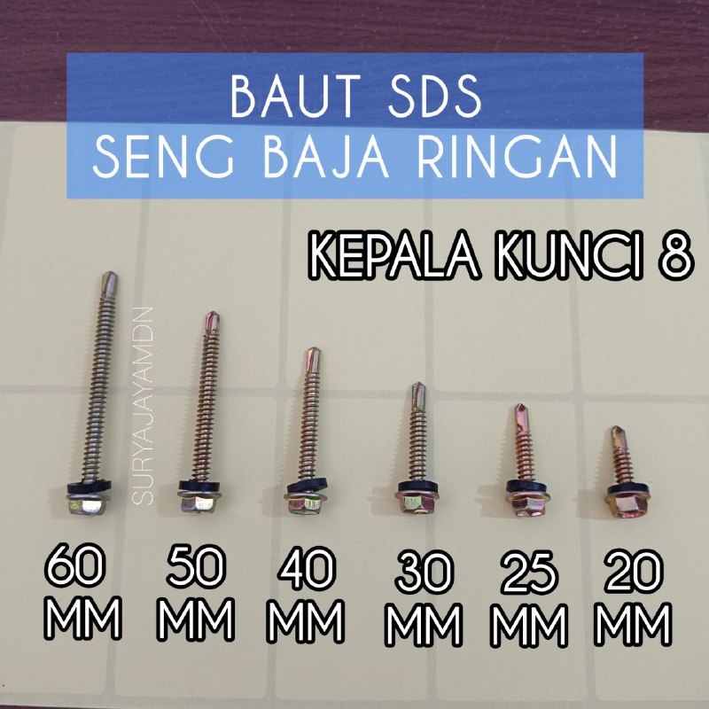 Jual [PER KOTAK] BAUT SDS BAJA RINGAN ROOFING YS 40 MM / BAUT SENG SDS ...