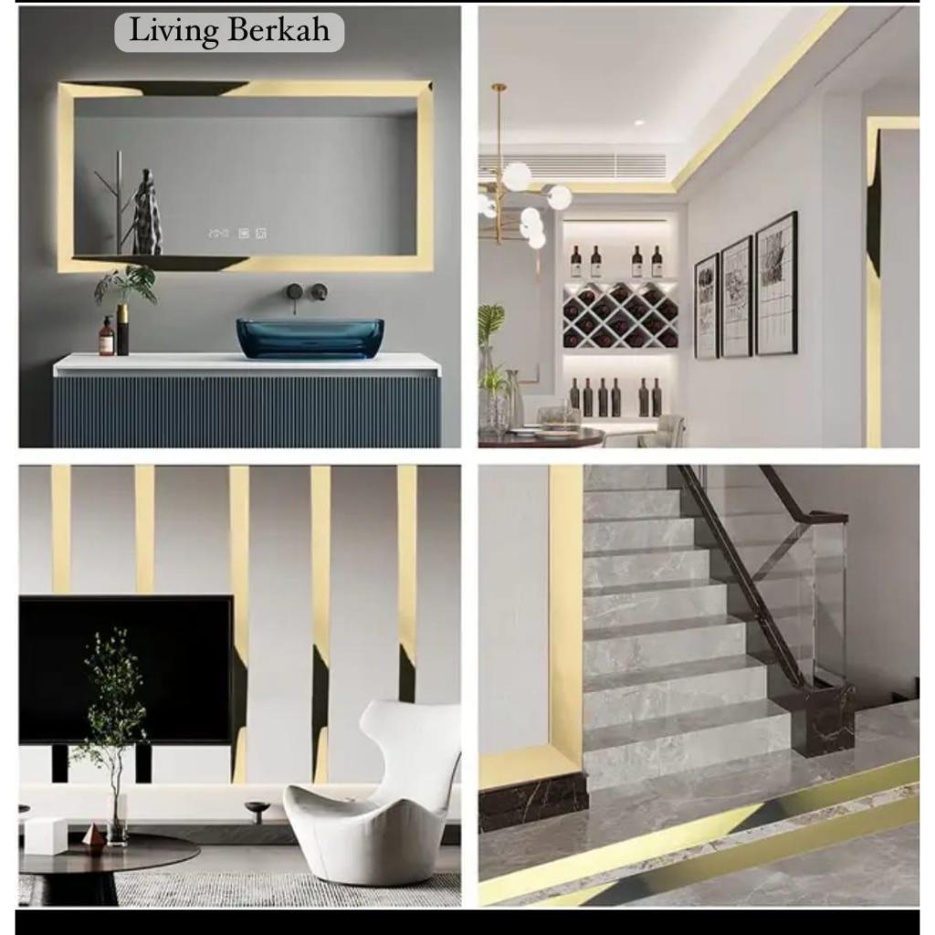 Jual LIST PLAT STRIP MIRROR 3M STAINLESS STEEL List Plat Strip Mirror ...