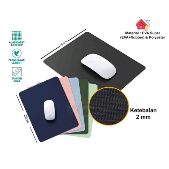 Jual _ALAS MOUSE PAD POLOS PC KOMPUTER/LAPTOP GAMING & KANTOR 18X22 ...