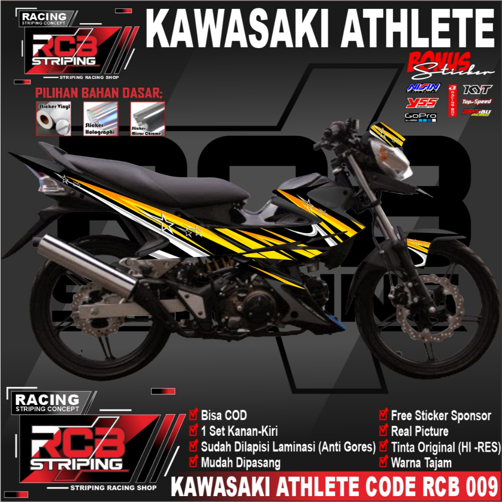 Jual STICKER STRIPING MOTOR ATHLETE KAWASAKI LIS DESIGN STRIPING ...
