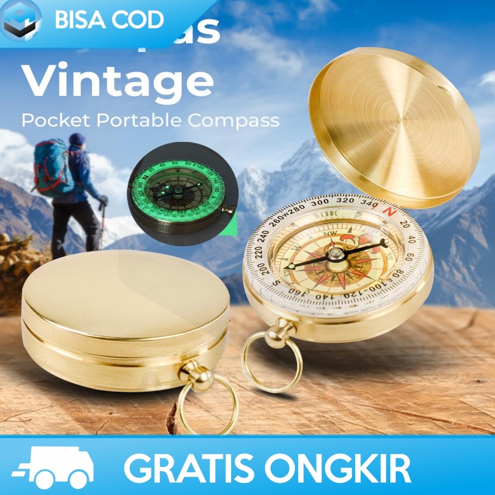 Jual KODE E6D7 KOMPAS PENUNJUK ARAH VINTAGE PORTABLE OUTDOOR ANTI KARAT ...