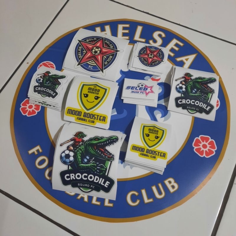 Jual sticker logo bola bisa custom model bisa custom potongan sticker ...