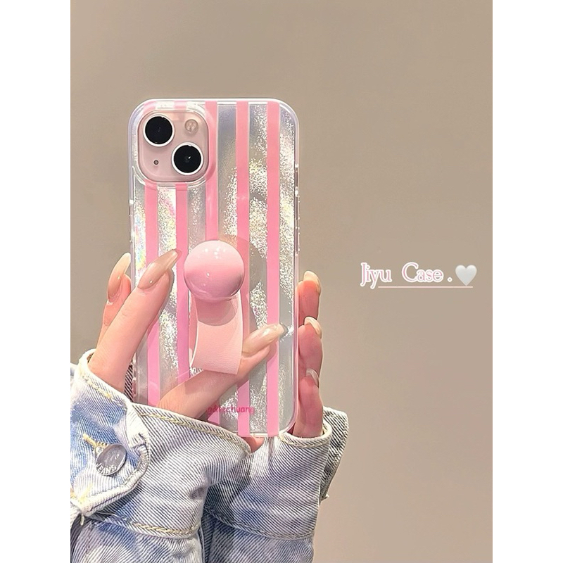 Jual Lolly Popsocket And Pink Stripe Softcase Casing Case Hp Lucu Iphone