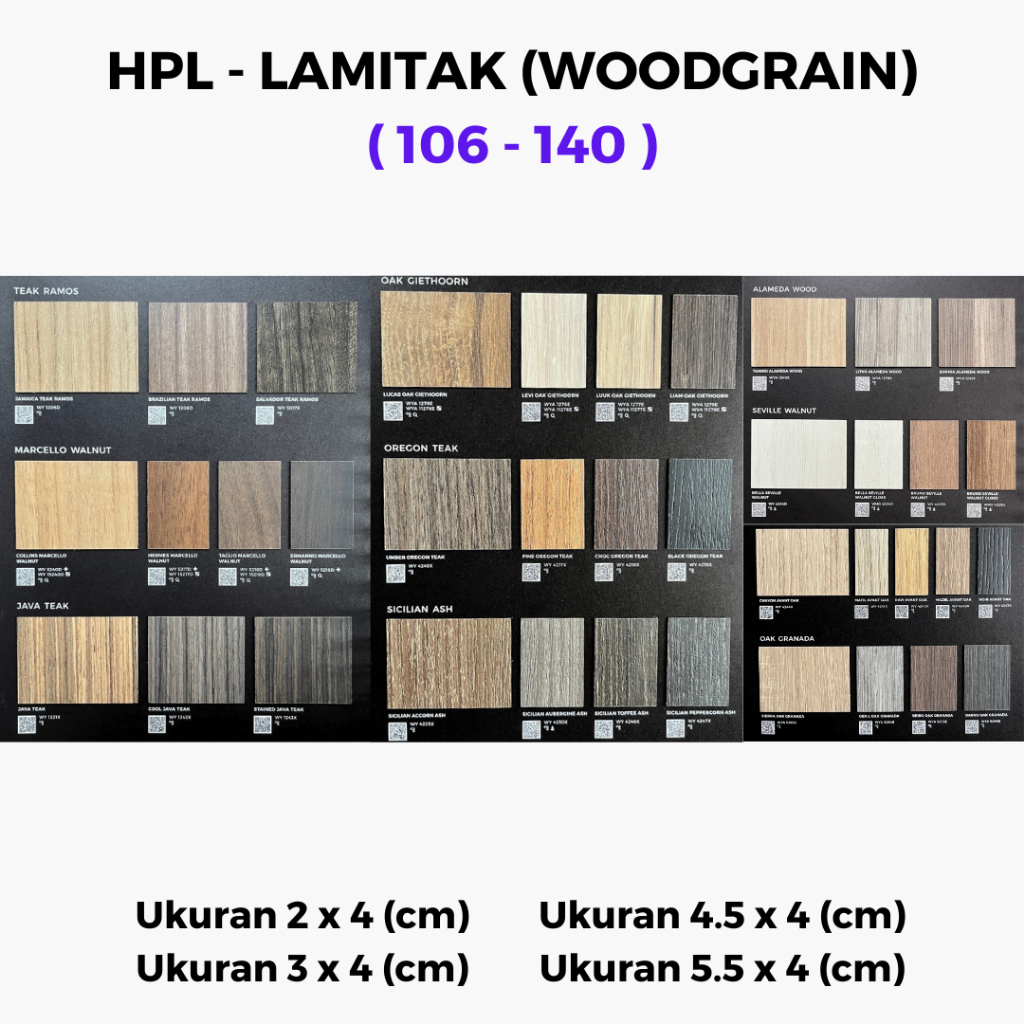 Jual Sample Material HPL Lamitak Wood Kayu (106-140) | Material ...