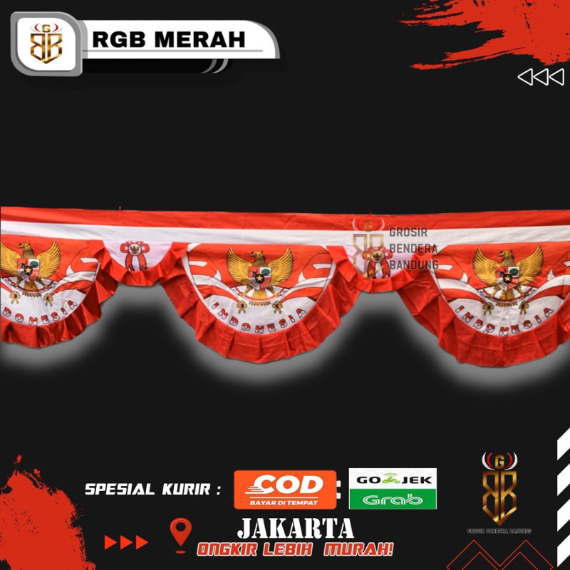 Jual Bendera Background Garuda Rgb Merah Putih 5 dan 10 Glombang ...
