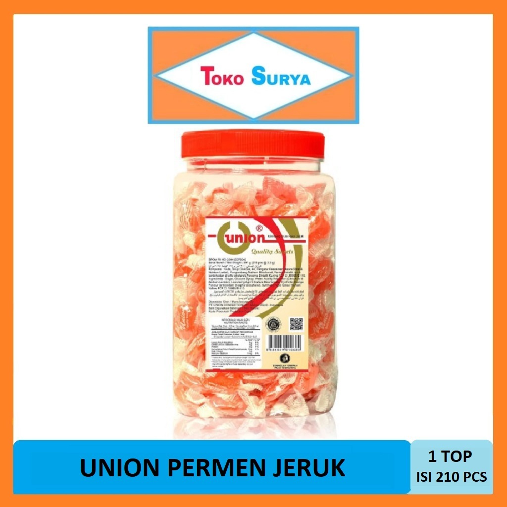 Jual Permen Union Jeruk Kembang Gula Rasa Jeruk 1 Toples 210 Pcs ...