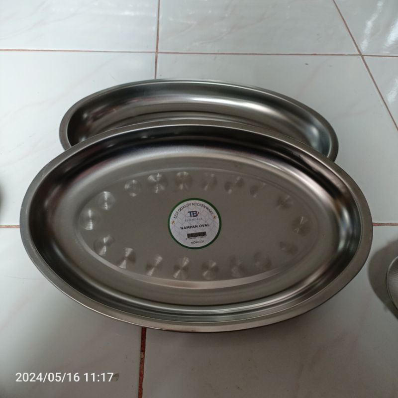 Jual NAMPAN OVAL STAINLES / BAKI STAINLESS | Shopee Indonesia