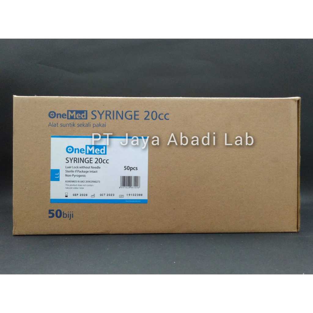 Jual disposable syringe 20ml 20 cc 20cc 20 cc onemed lubang tengah ...