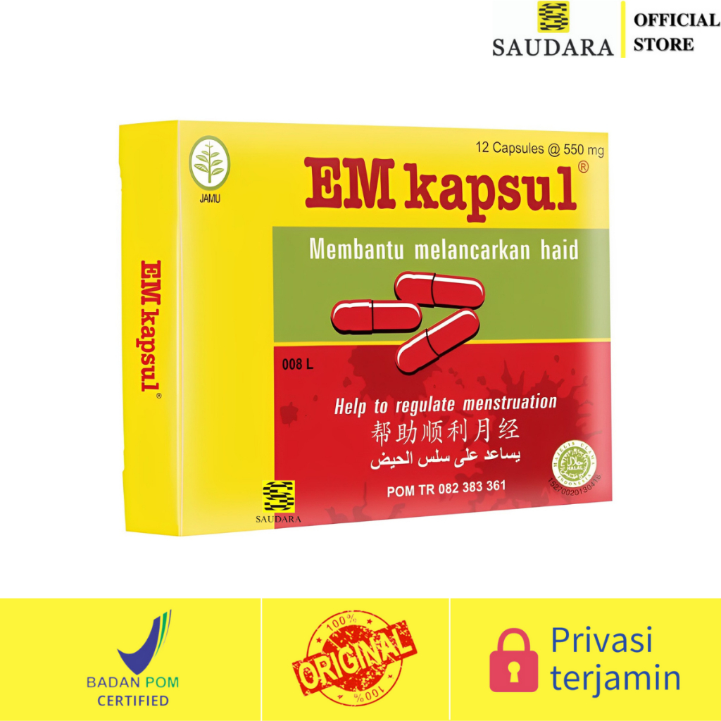 Jual EM Kapsul 12'S Melancarkan Haid | Shopee Indonesia