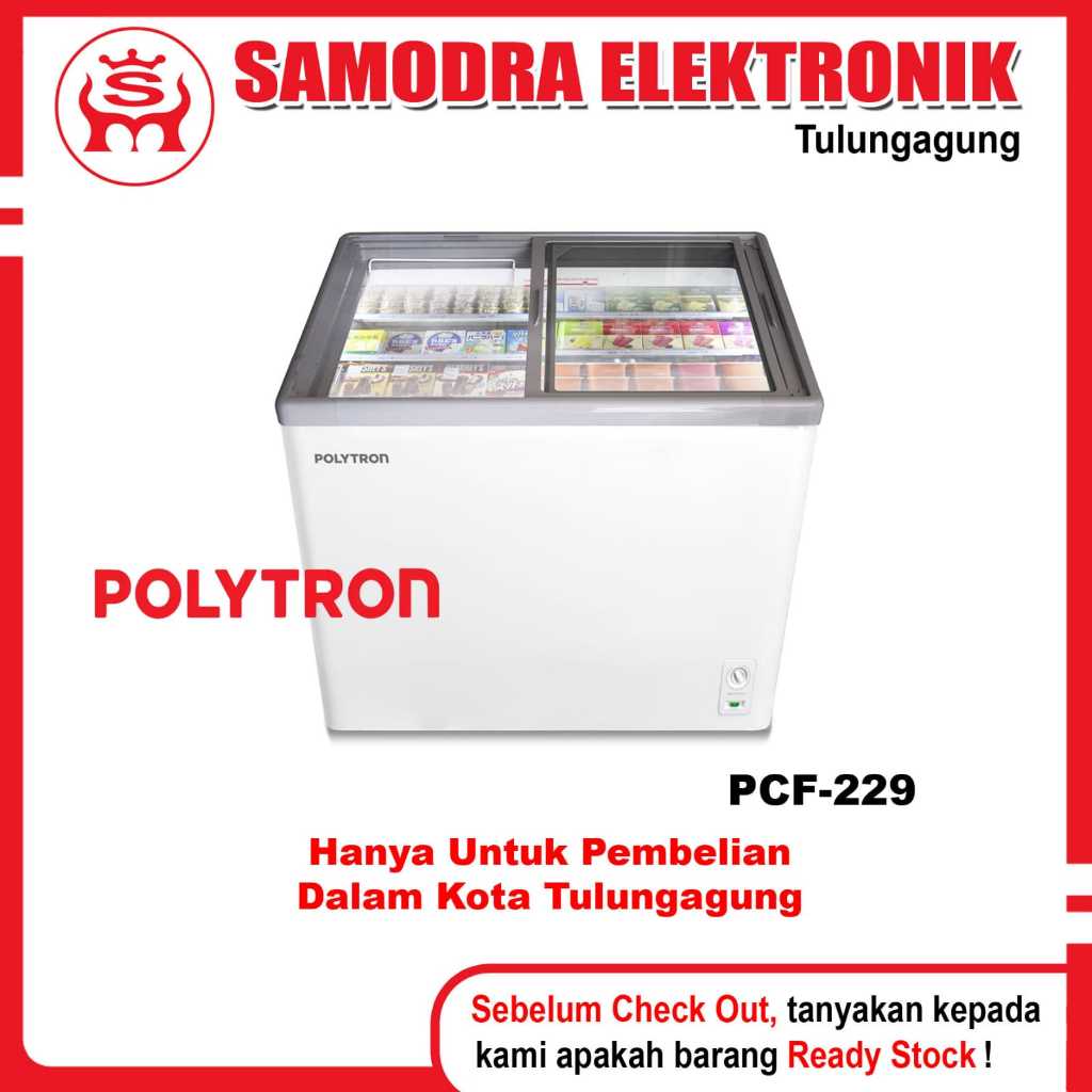 Jual Chest Freezer Sliding POLYTRON PCF-229 200 Liter | Shopee Indonesia