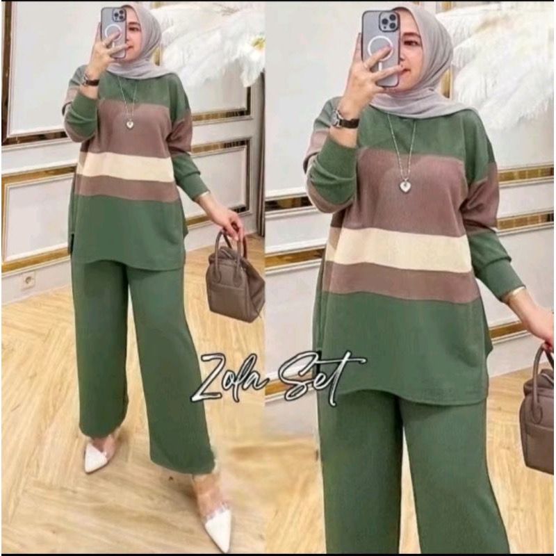 Jual ZOLLA SET CELANA KULOT CRINKLE AIRFLOW LD 110 // SETELAN ZOLLA // SET ZOLA // SETELAN ...