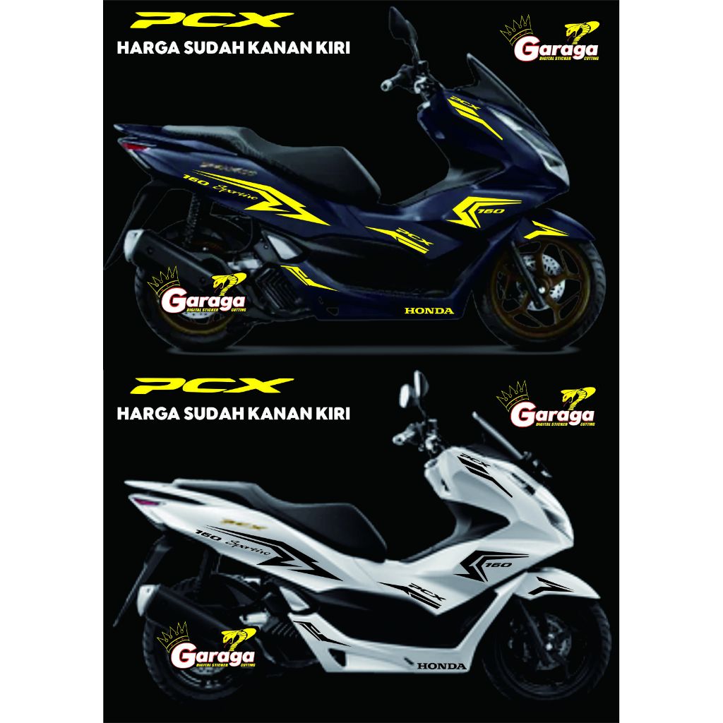 Jual stiker cutting list bodi honda pcx 160 sticker cutting pcx 2021 ...