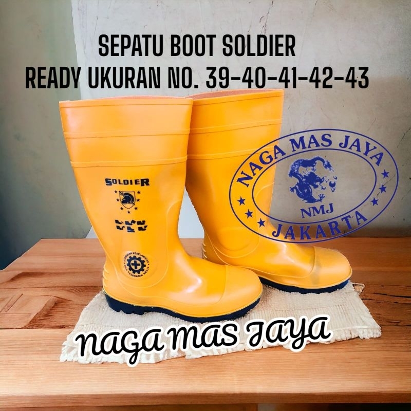 Jual SOLDIER SEPATU SAFETY BOOT PVC KUNING / RAIN BOOTS PVC YELLOW MERK ...